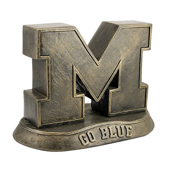 Michigan "M - Go Blue" College Mascot - Water Gardening & Outdoor Decor